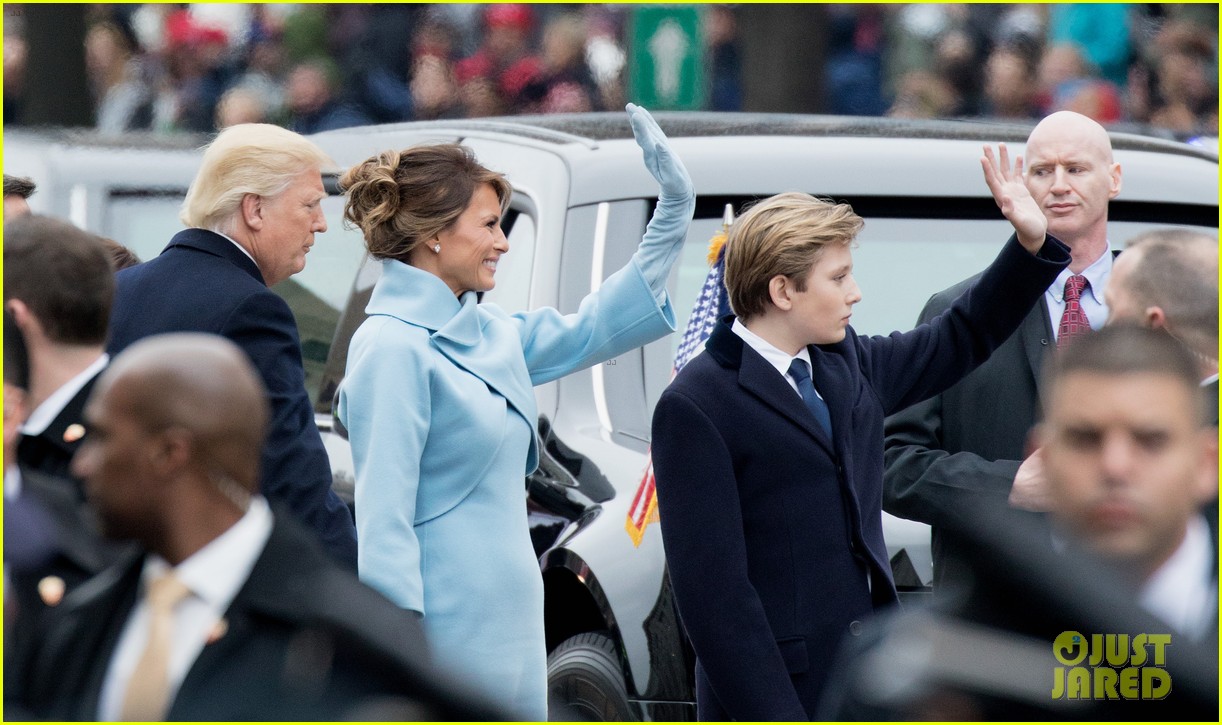 VIDEO: Donald Trump Walks in Inaugural Parade With Melania & Barron: Photo 3845439 | Barron ...