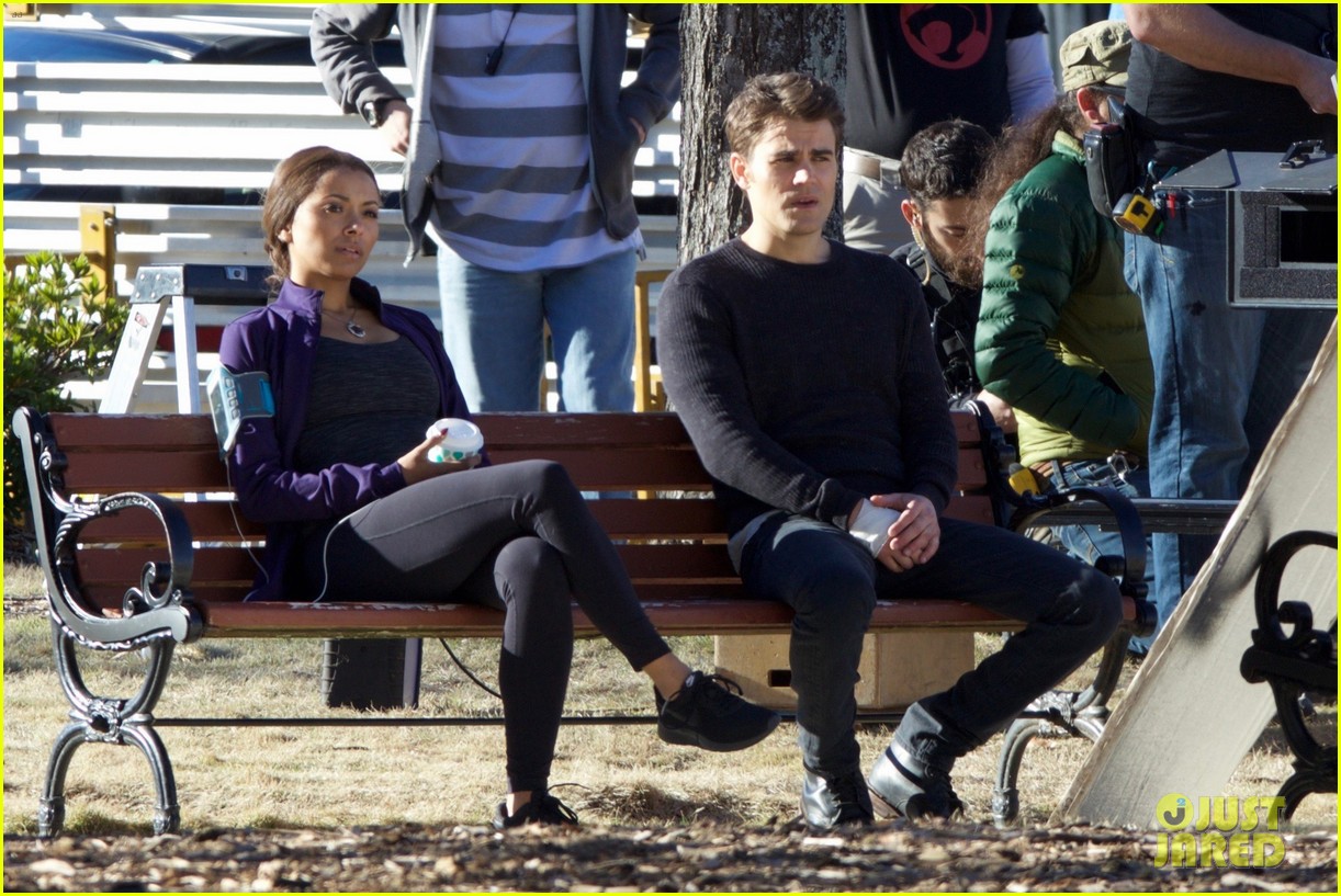 Paul Wesley & Kat Graham Film 'Vampire Diaries' with Former Co-Star ...