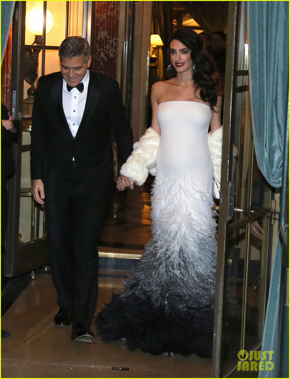 Pregnant Amal Clooney Debuts Baby Bump with Husband George at Cesar ...