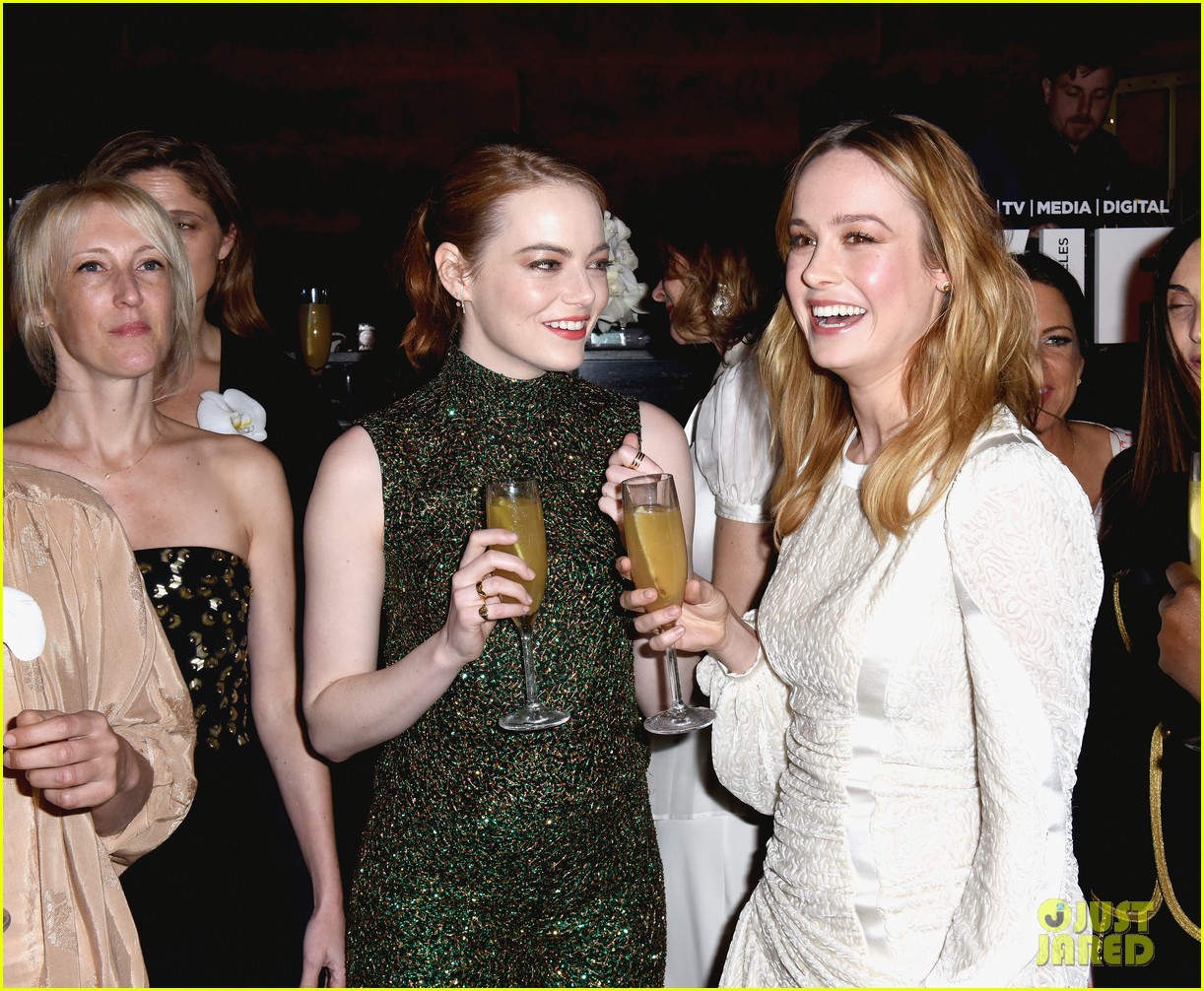 Emma Stone & Brie Larson Get Ready For the Oscars at Women in Film Pre ...