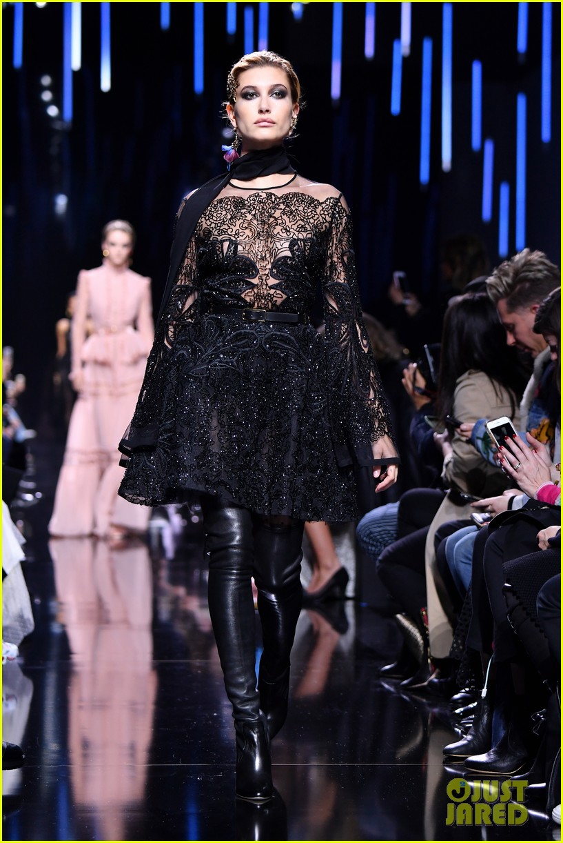 Hailey Baldwin & Cindy Bruna Are Goth Princesses in 'Elie Saab' Fashion ...