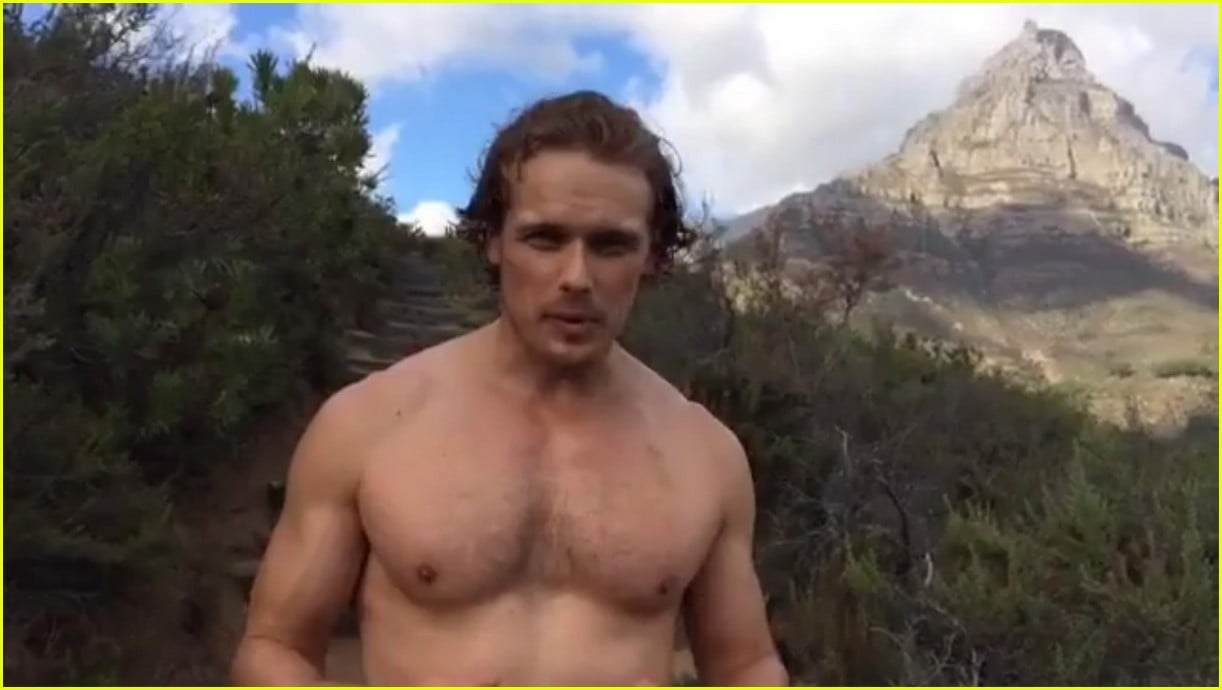 Sam Heughan's Shirtless Body Is On Display for My Peak Challenge ...