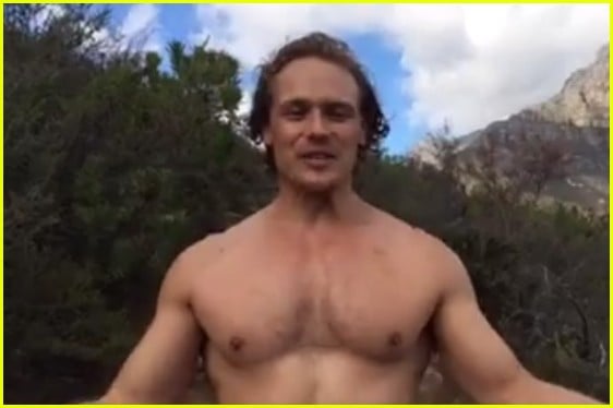 Sam Heughan's Shirtless Body Is On Display for My Peak Challenge ...