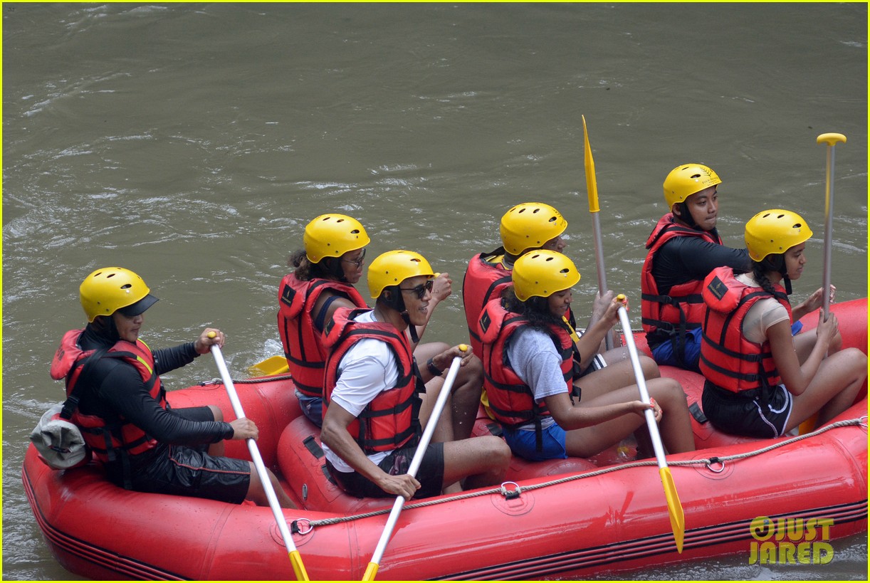 Barack Obama & Family Go White Water Rafting on Bali Vacation!: Photo ...