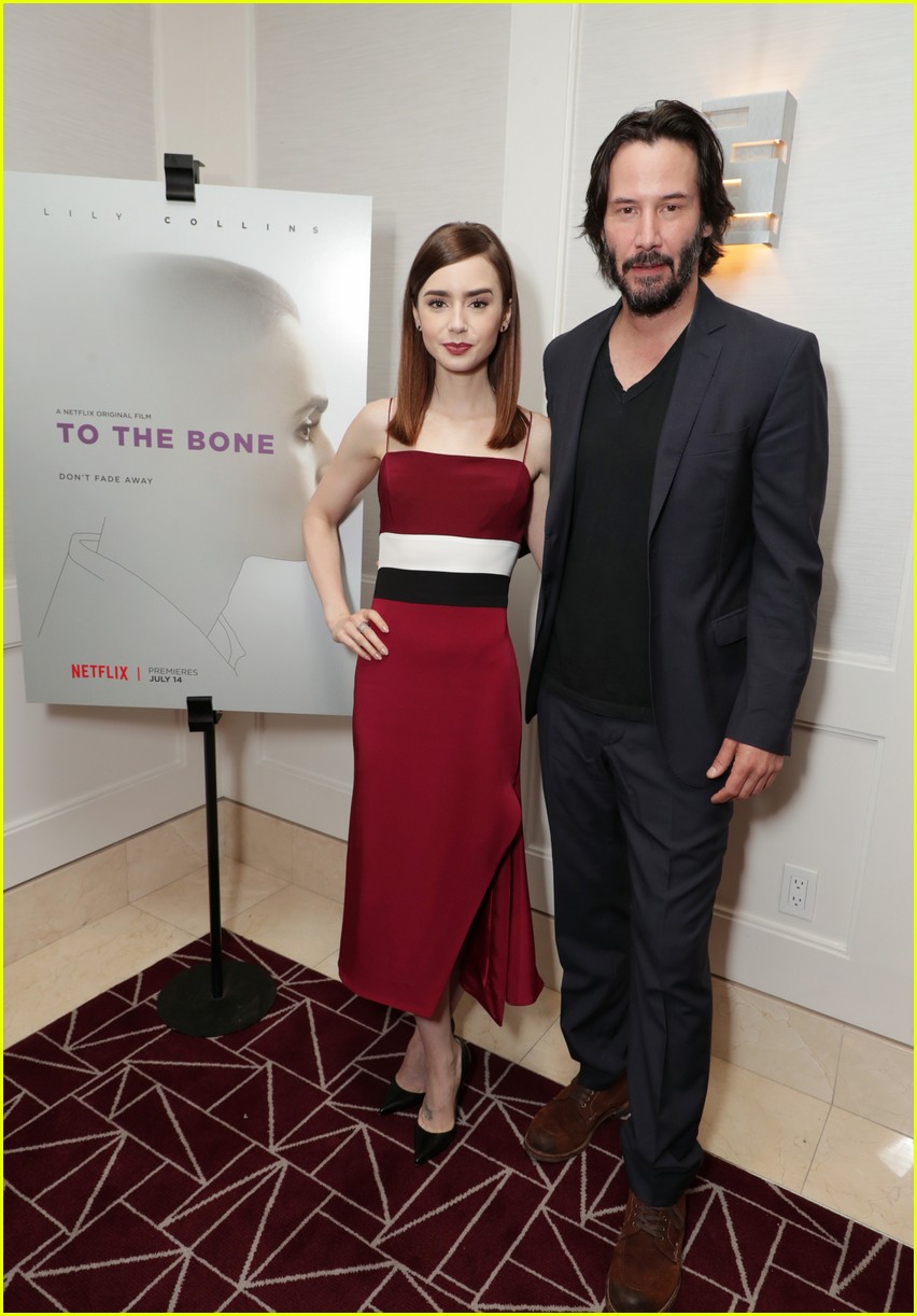Lily Collins & Keanu Reeves Attend 'To The Bone' LA Screening: Photo ...