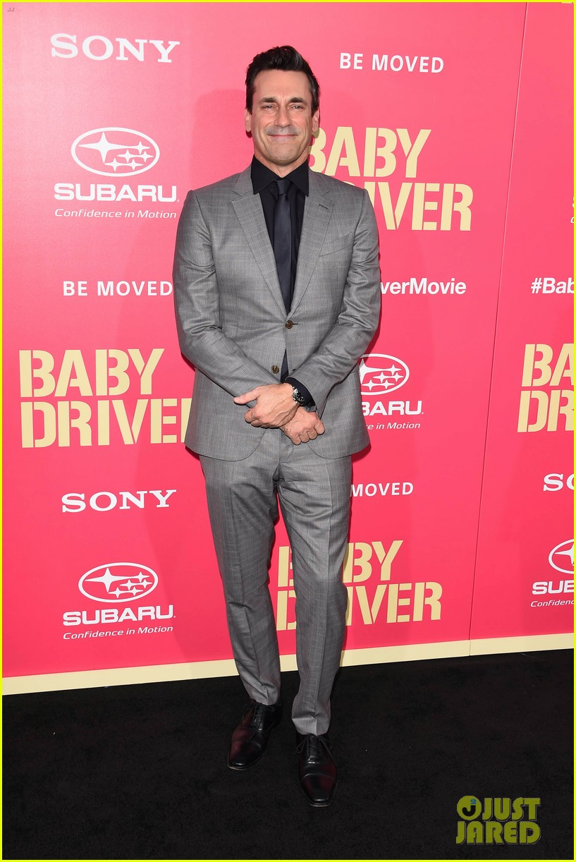 Jon Hamm, Lily James, & Ansel Elgort Premiere 'Baby Driver': Photo ...