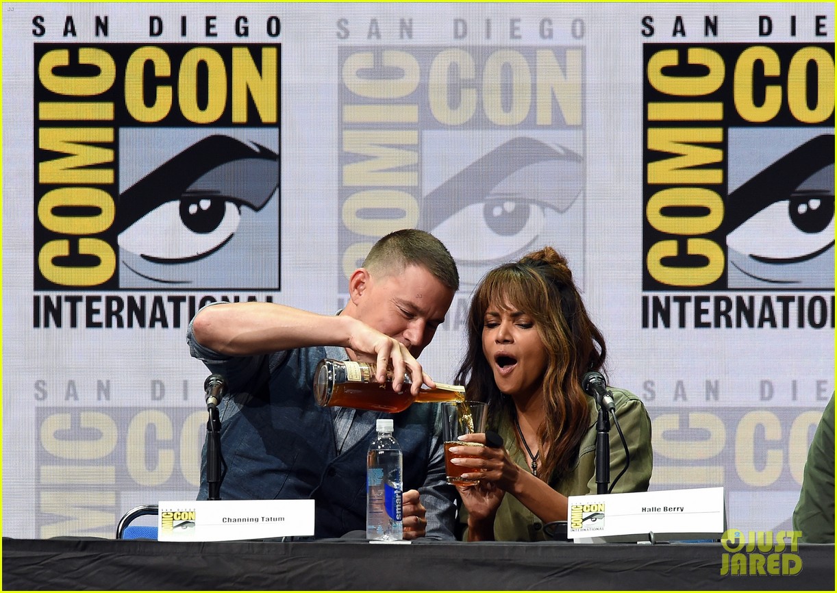 Halle Berry Chugs Whiskey, Served by Channing Tatum, at 'Kingsman 2 ...