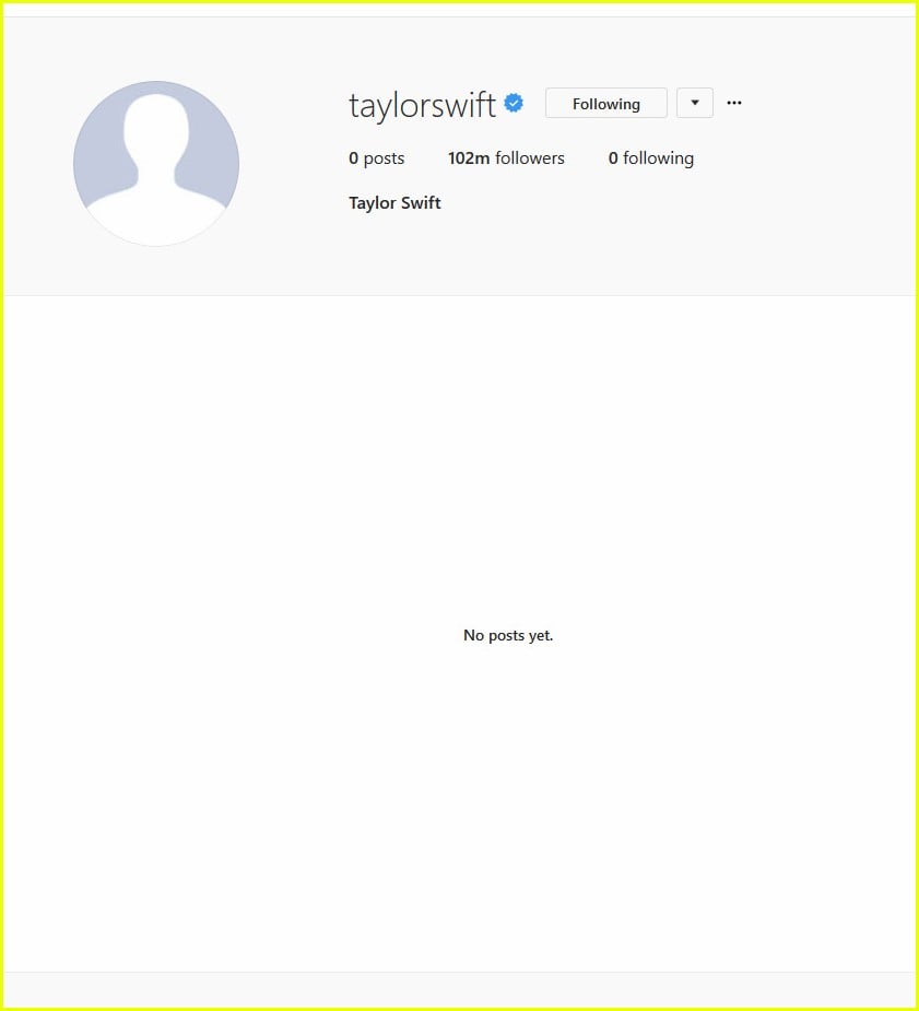 Taylor Swift's Social Media Accounts Have Been Blanked Out: Photo ...