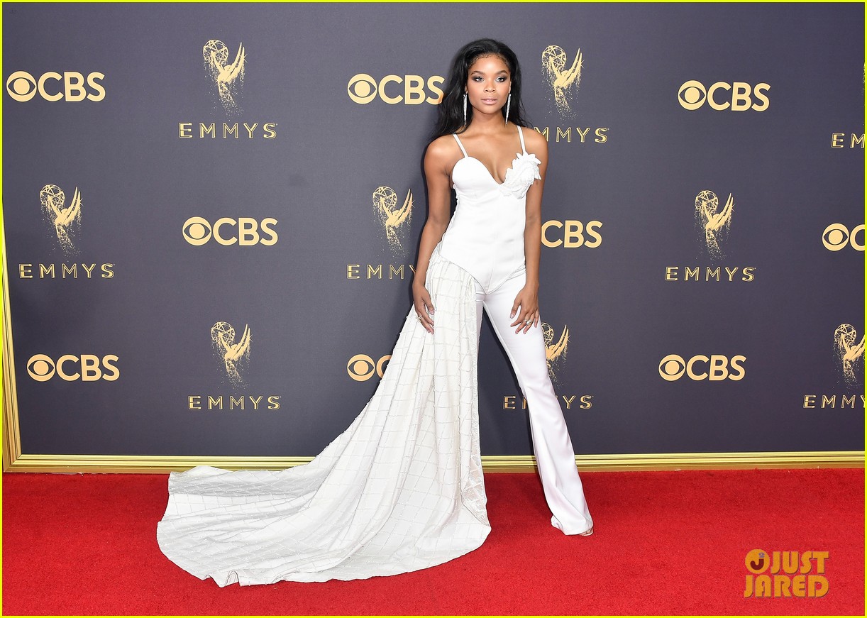 '13 Reasons Why' Star Ajiona Alexus Wows in White Jumpsuit at Emmy ...