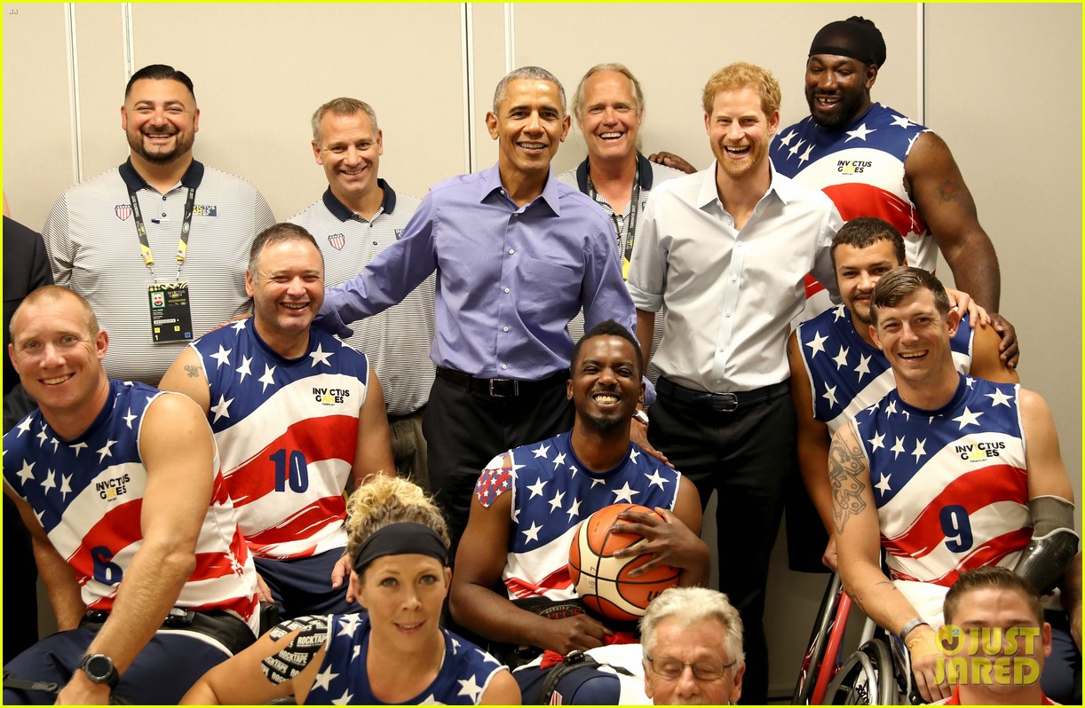 Barack Obama & Prince Harry Cheer on Wheelchair Basketball at Invictus ...