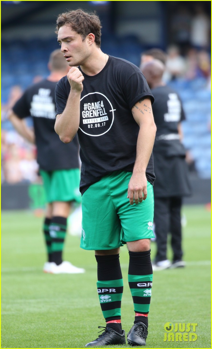 Jamie Dornan & Ed Westwick Play in London Charity Soccer Match: Photo ...