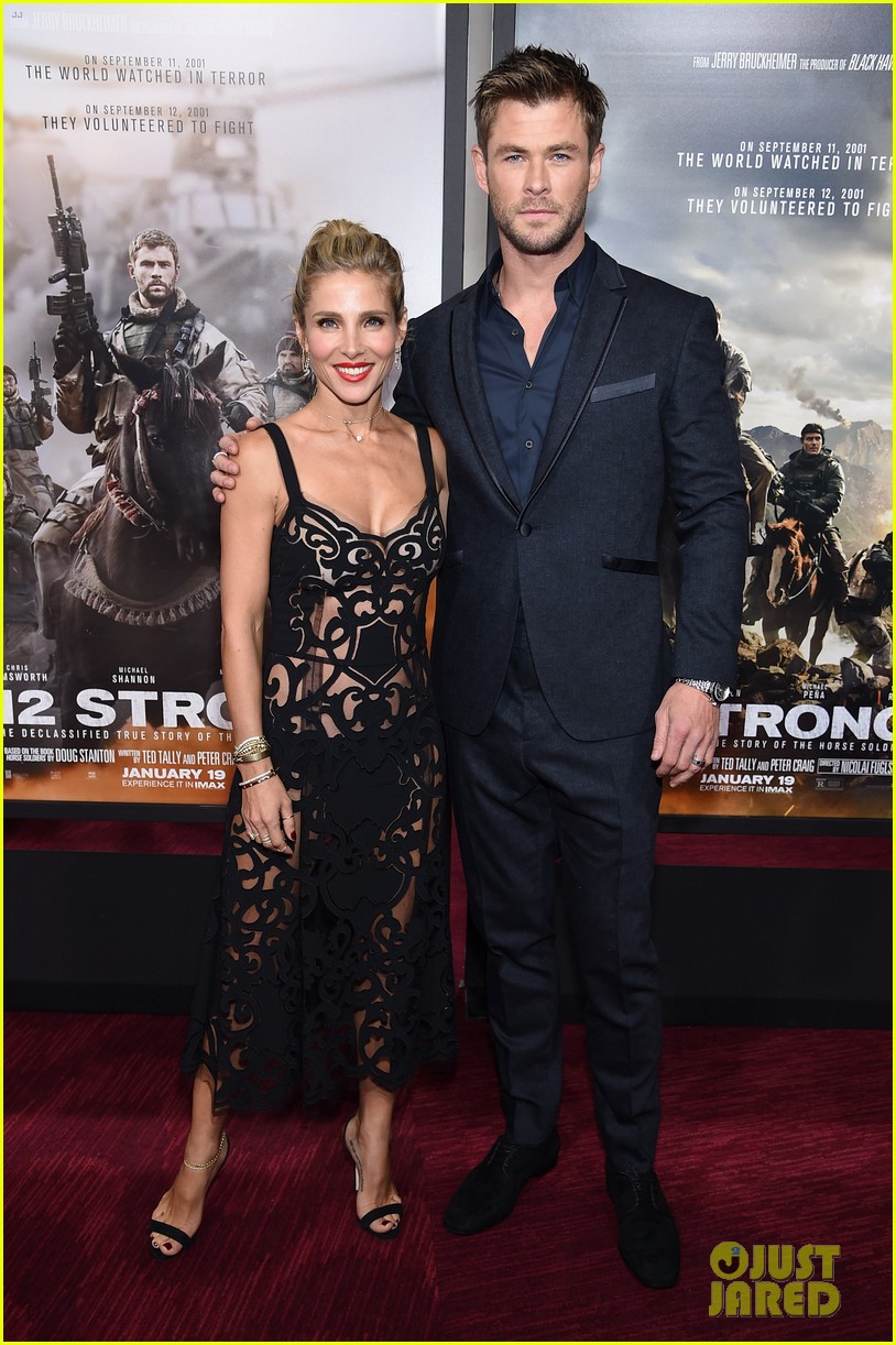 Chris Hemsworth Premieres '12 Strong' with Wife & Co-star Elsa Pataky ...