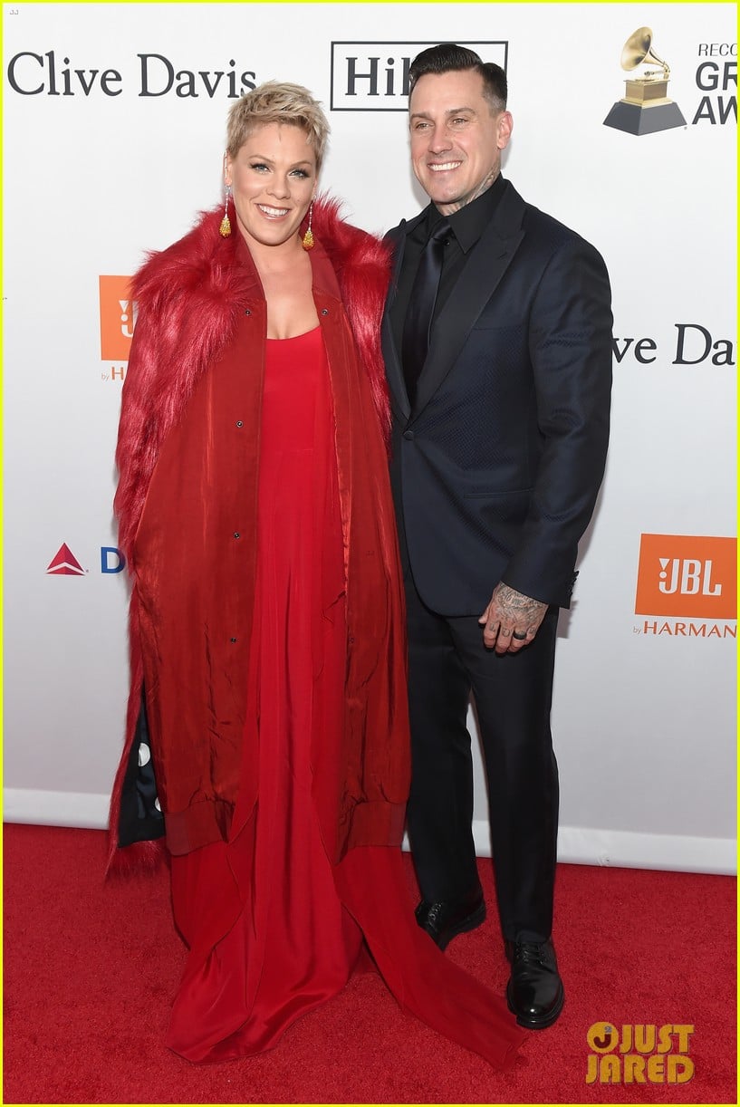 Pink & Husband Carey Hart Couple Up For Clive Davis' Pre-Grammys Party ...