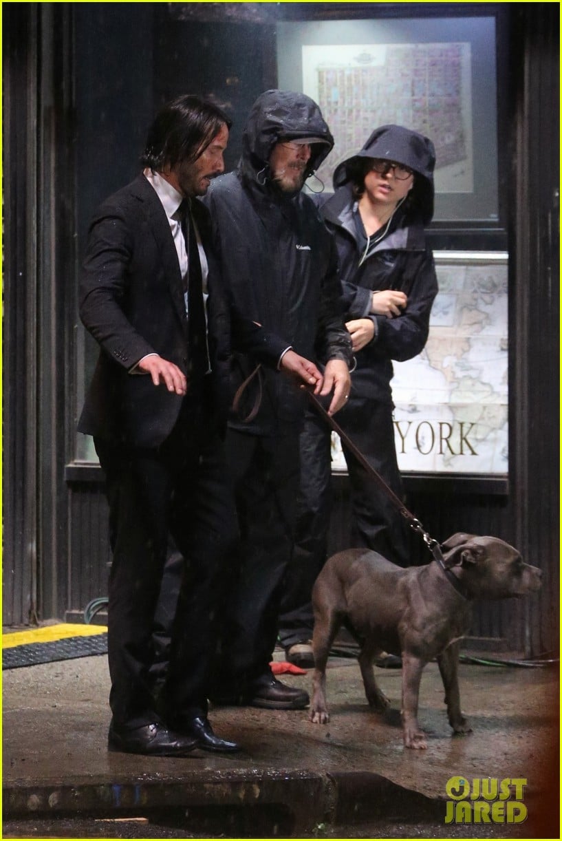Keanu Reeves Gets Caught in the Rain Again for 'John Wick': Photo ...