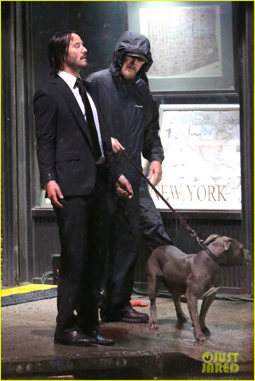Keanu Reeves Gets Caught in the Rain Again for 'John Wick': Photo ...