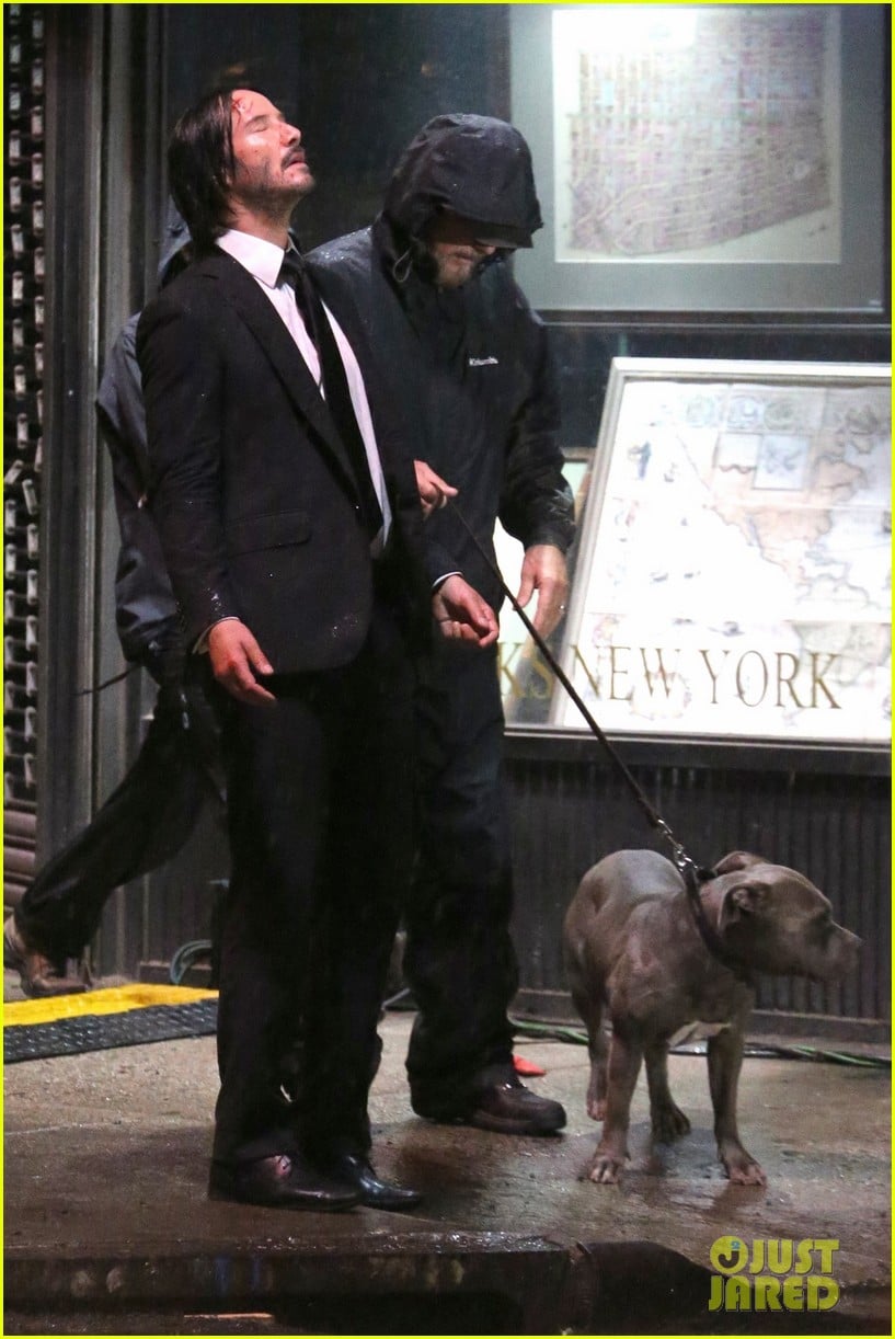 Keanu Reeves Gets Caught in the Rain Again for 'John Wick': Photo ...