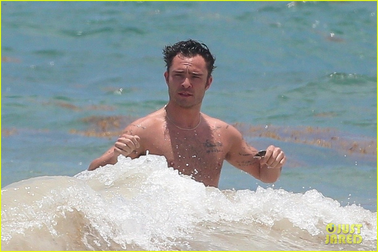 Shirtless Ed Westwick Hits the Beach in Short Shorts: Photo 4083582 ...