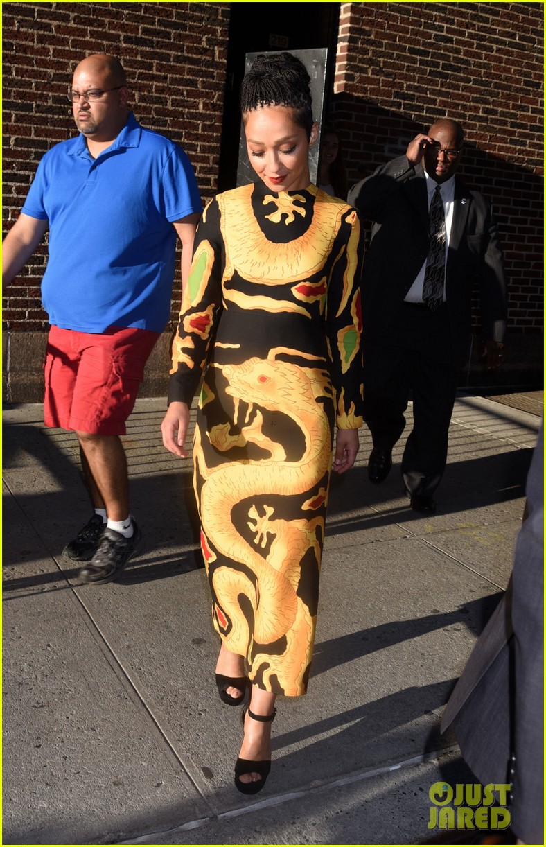 Ruth Negga Wears a Gold Dragon Dress for 'Colbert' Interview: Photo ...