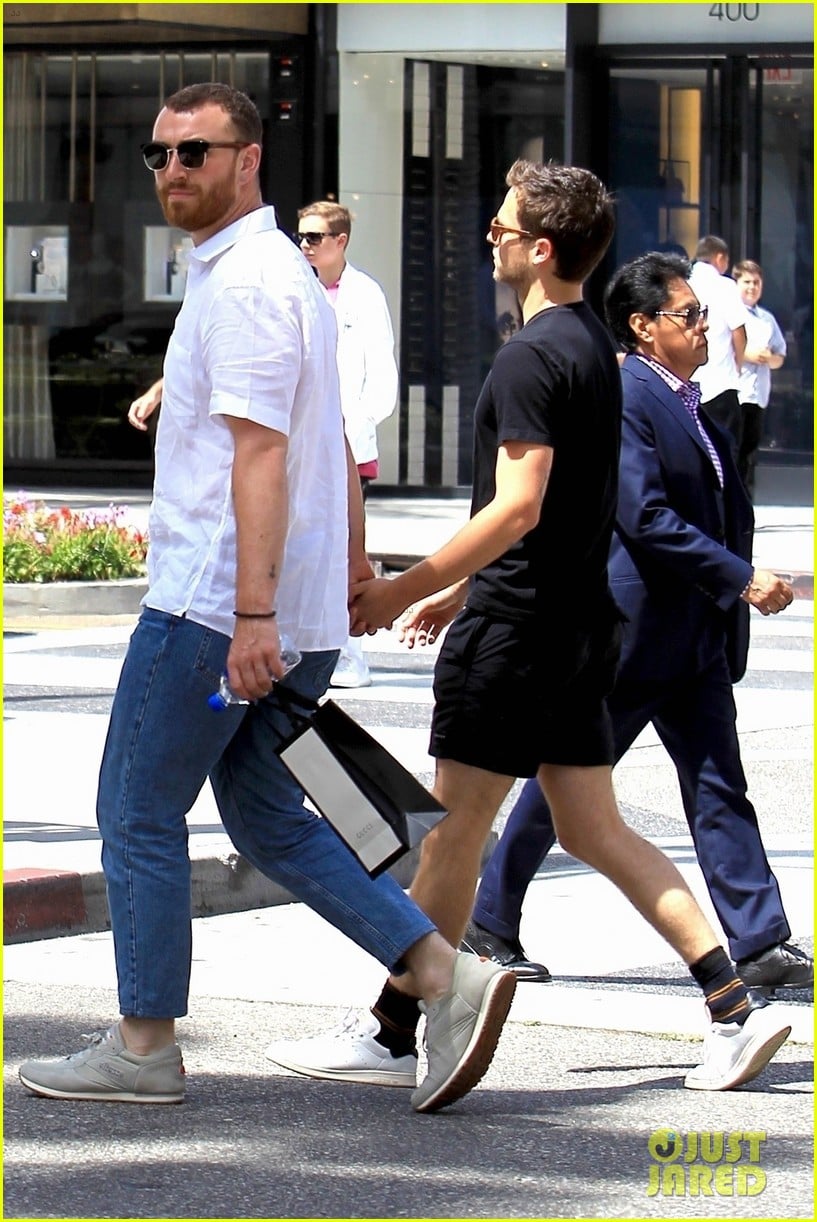 Sam Smith & Boyfriend Brandon Flynn Hold Hands for Rodeo Drive Shopping ...