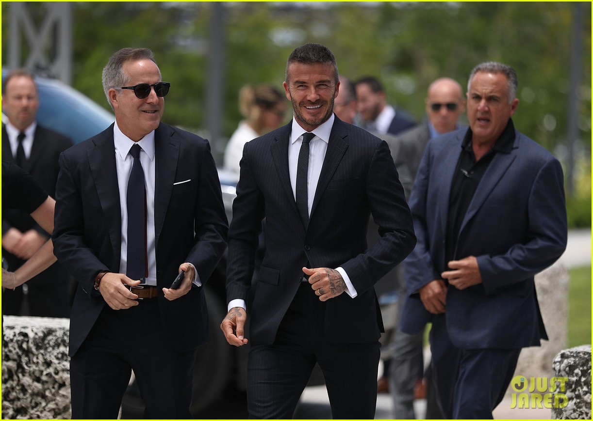 David Beckham Arrives at Business Meeting for New Soccer Stadium in ...