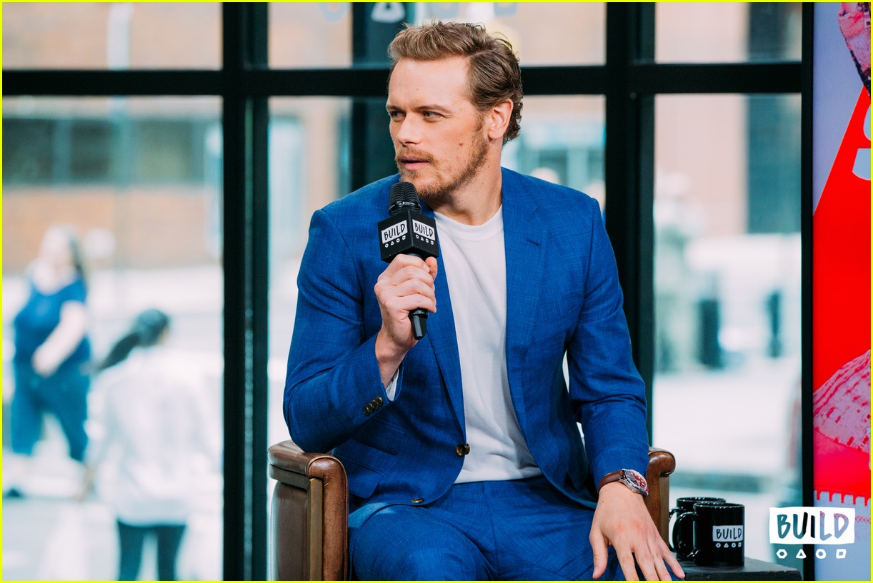 Sam Heughan Explains Why It Was Impossible to Film With Mila Kunis ...