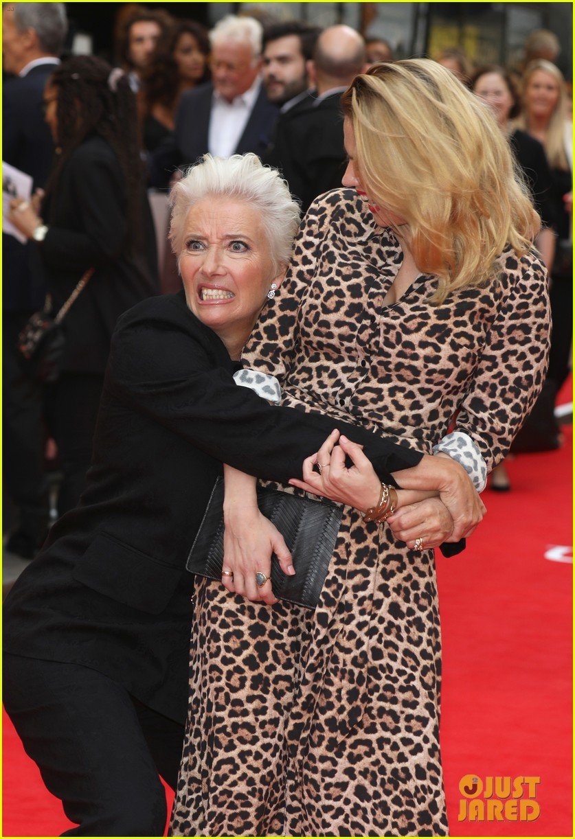 Emma Thompson Attempts to Lift a Shocked Hayley Atwell on the Red ...