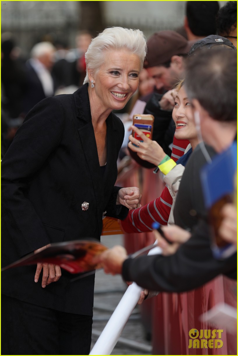 Emma Thompson Attempts to Lift a Shocked Hayley Atwell on the Red ...