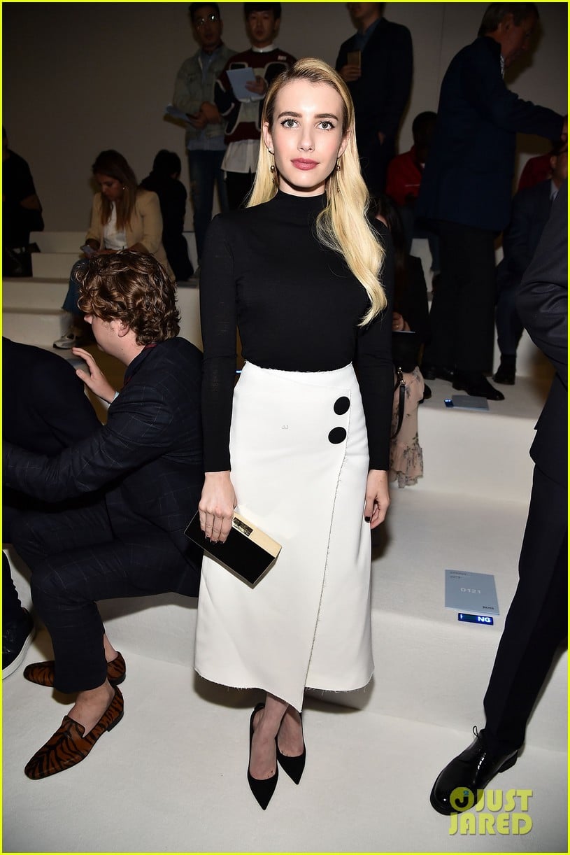 Emma Roberts Joins Dylan Sprouse & Barbara Palvin at BOSS Fashion Show ...