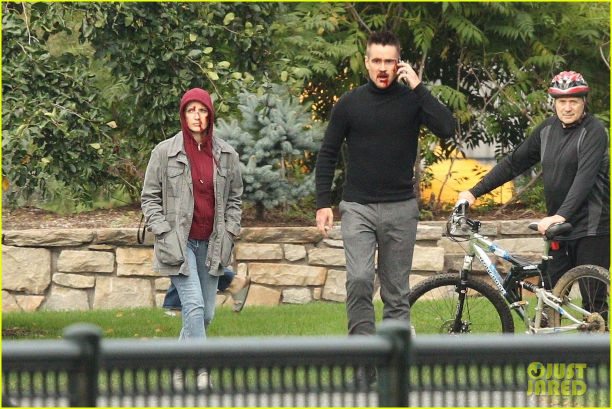 Jessica Chastain & Colin Farrell Are Bloody on the Set of 'Eve'!: Photo ...