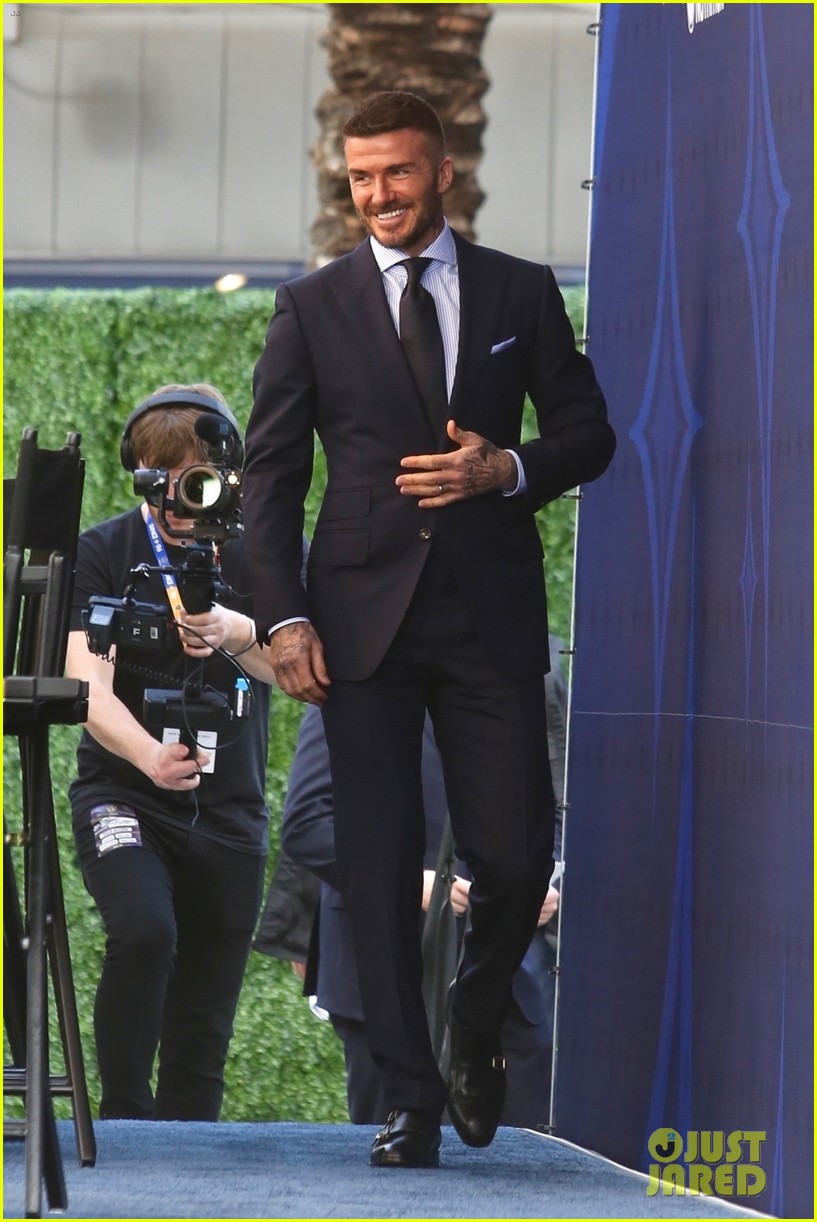 David Beckham is Supported by Wife Victoria at Unveiling of His Statue ...