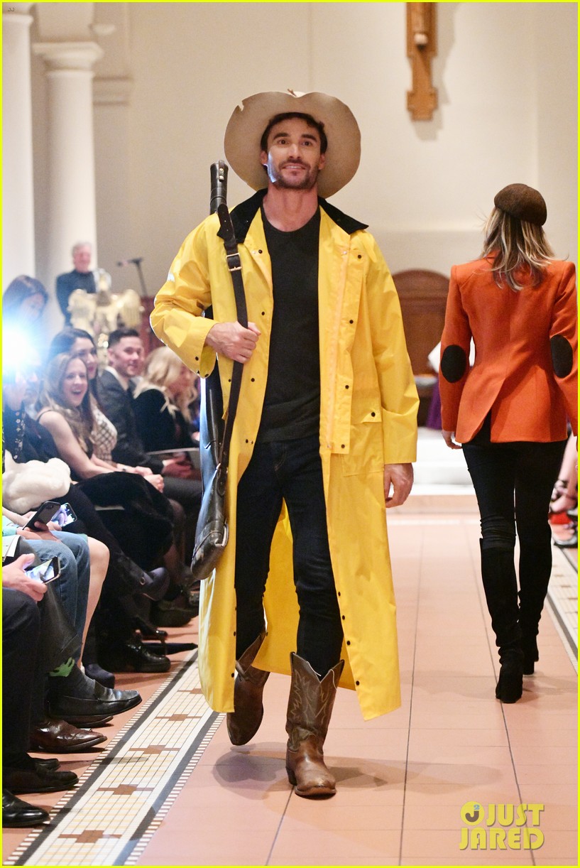 Thom Evans & Brother Max Evans Go Shirtless in Kilts for Fashion Show ...