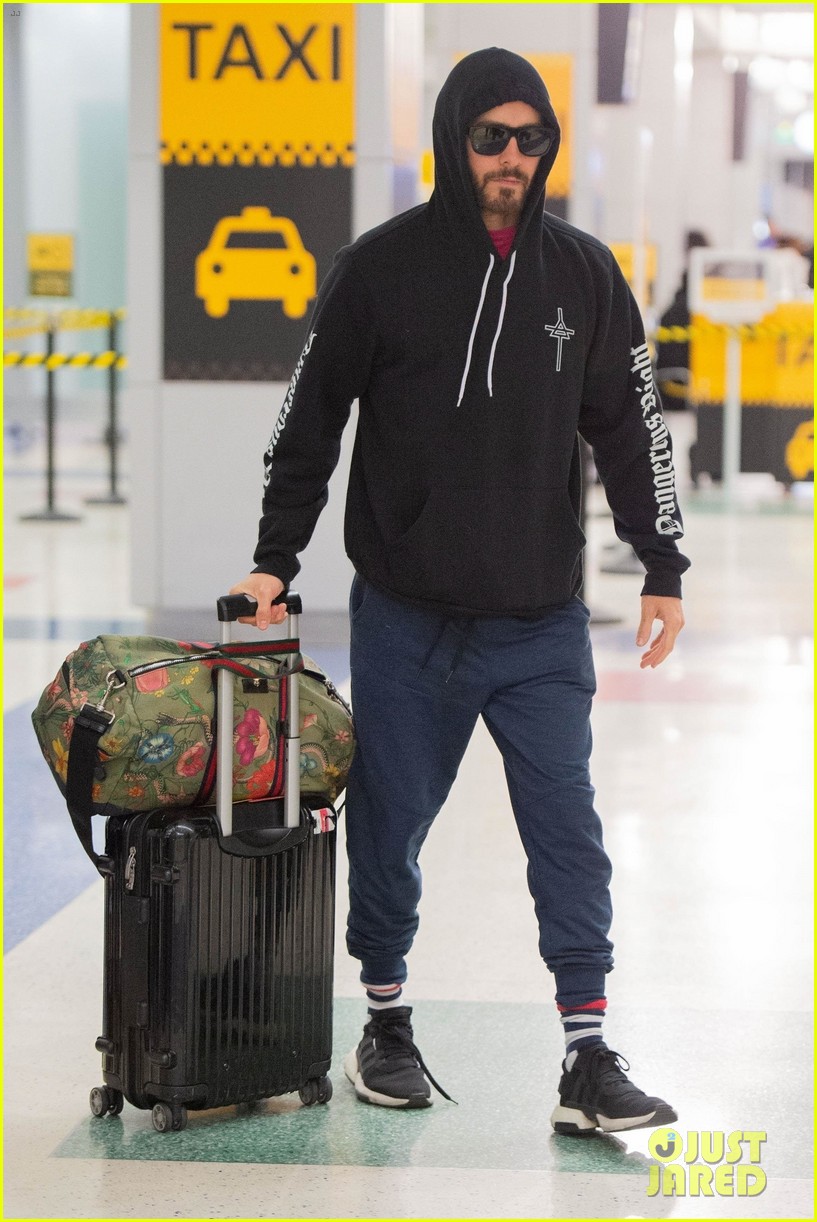 Jared Leto Rocks Thirty Seconds To Mars Merch While Arriving in NYC ...