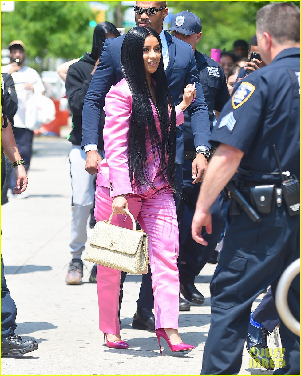Cardi B Wears a Pink Pantsuit to Court for Strip Club Assault Case ...
