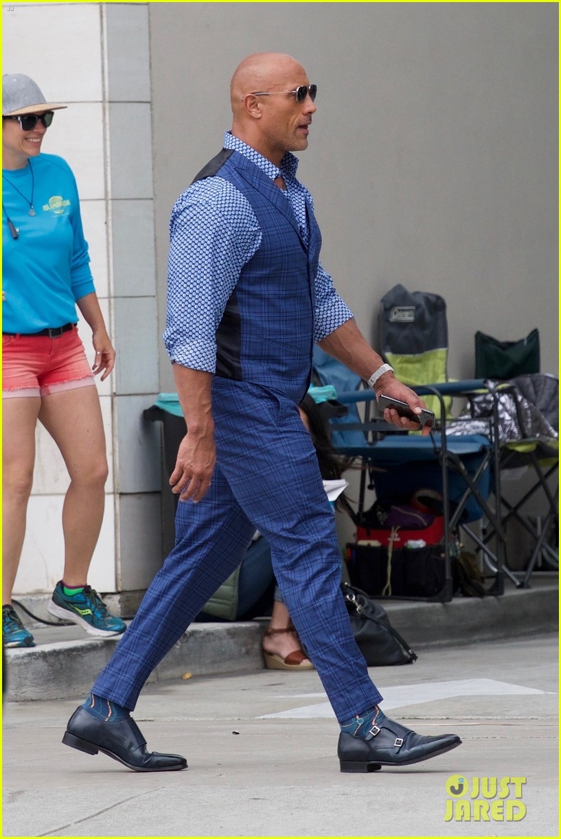 Dwayne Johnson Looks Sharp While Filming 'Ballers' in Santa Monica ...