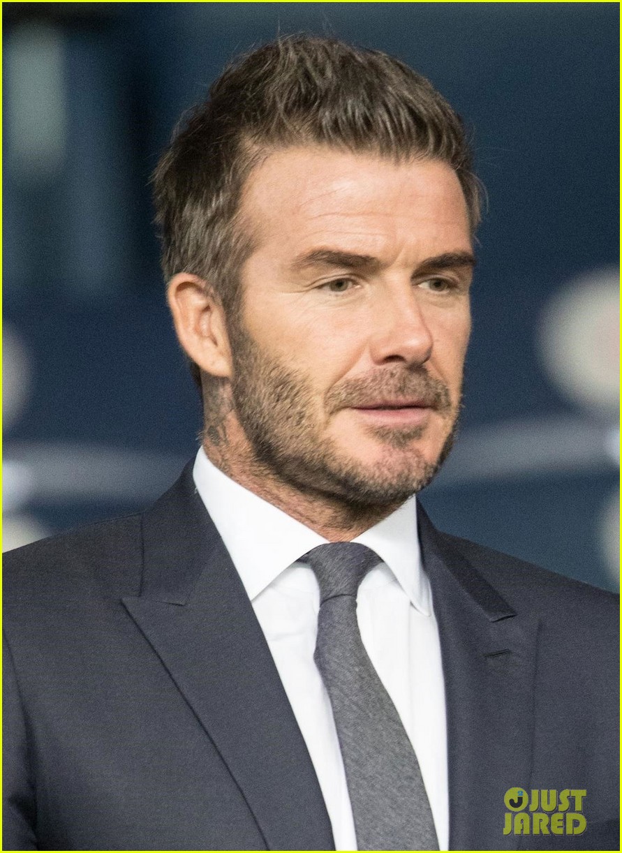 David Beckham Greets Former French President at Soccer Game in Paris ...