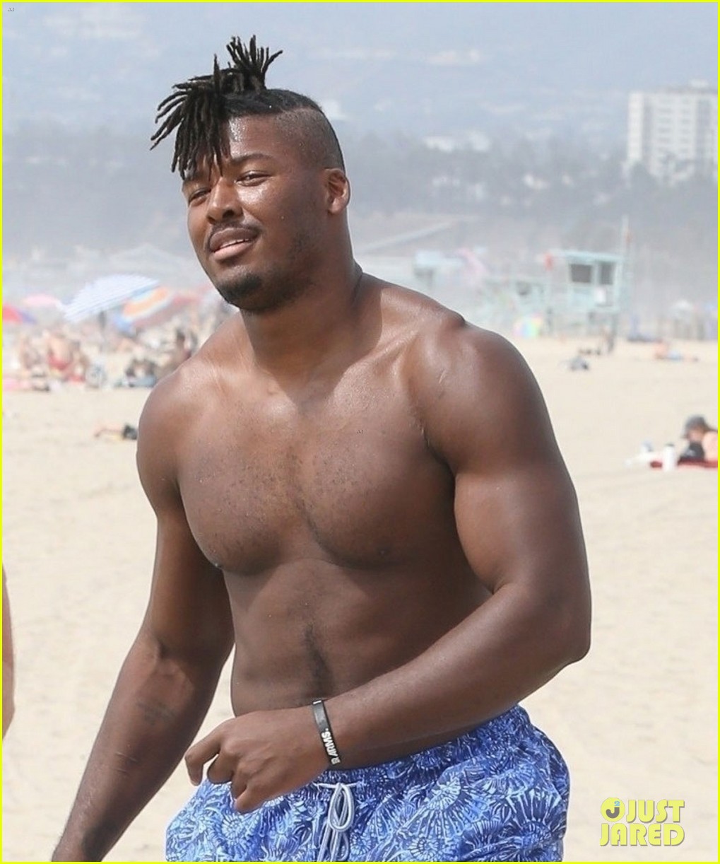 NFL Player Ryan Russell Hits the Beach with Boyfriend Corey O'Brien ...