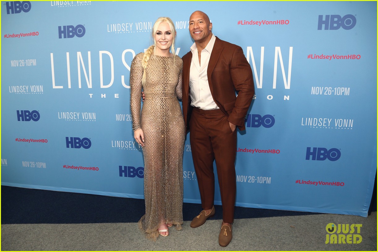 Dwayne Johnson Supports Lindsey Vonn at 'The Final Season' Premiere ...