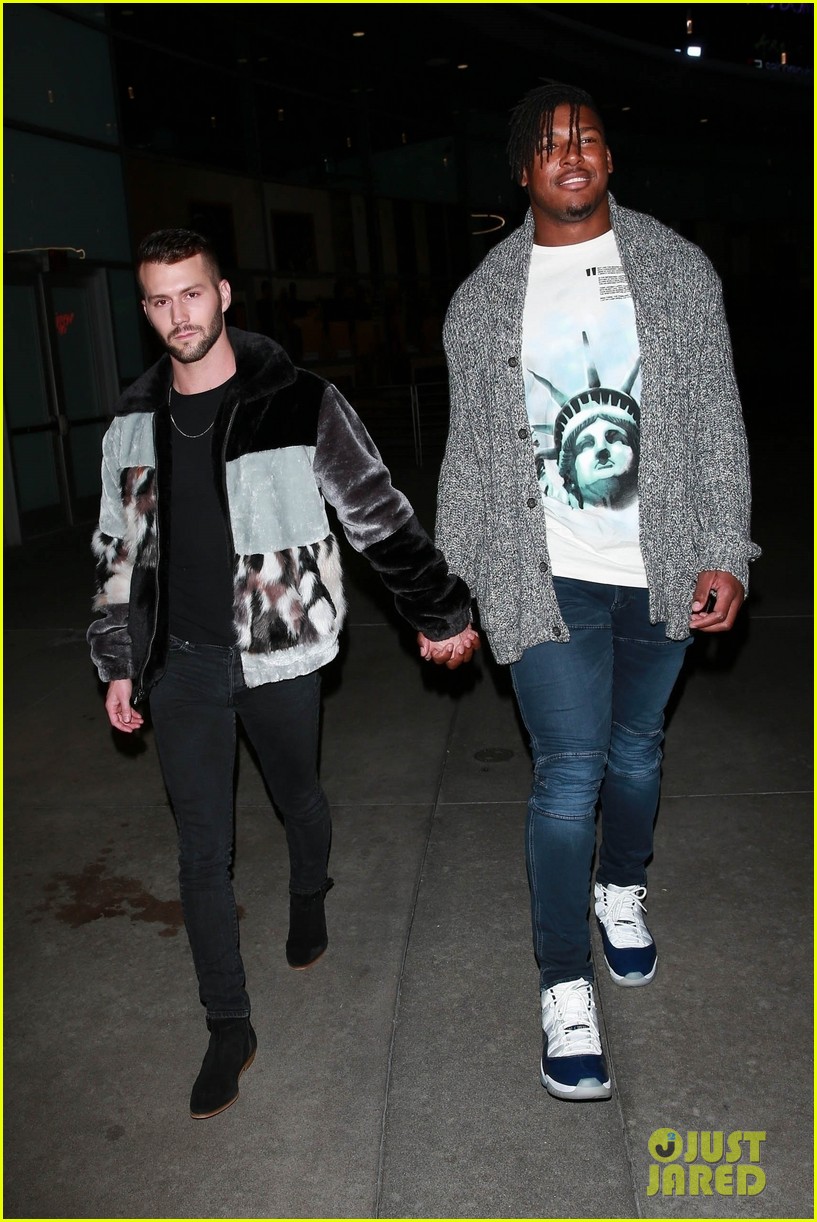 NFL Player Ryan Russell Cozies Up to Boyfriend Corey O'Brien During a ...