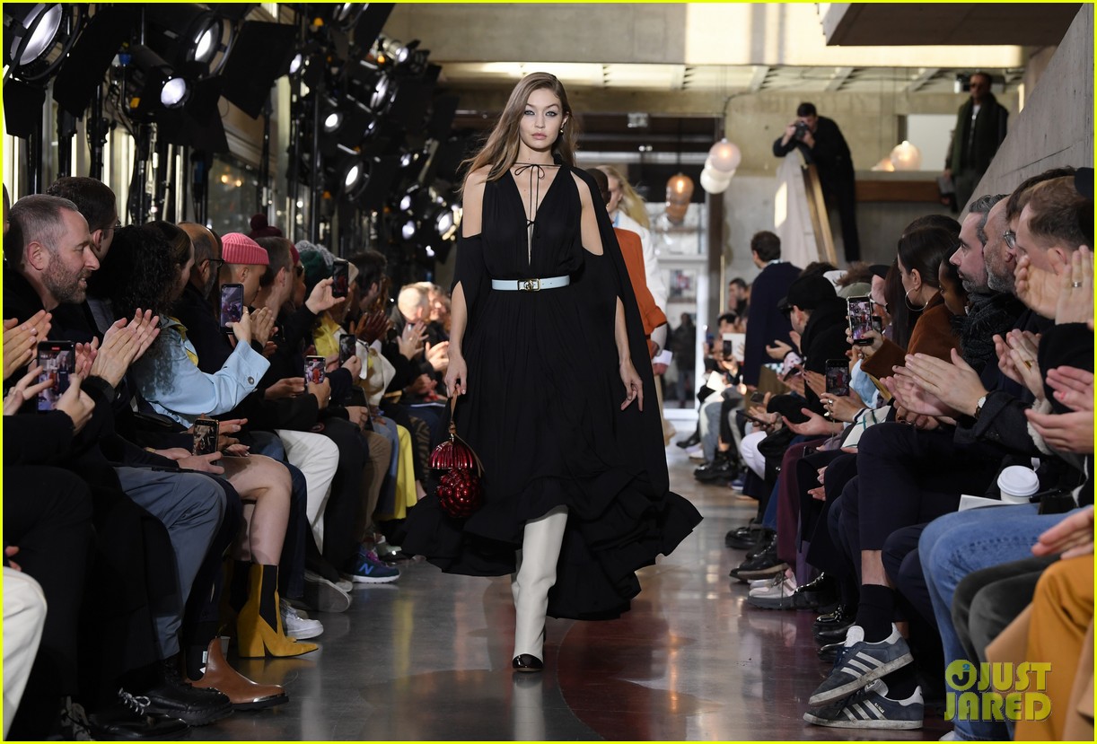 Gigi & Bella Hadid Walk the Lanvin Runway with Gabrielle Union in the ...