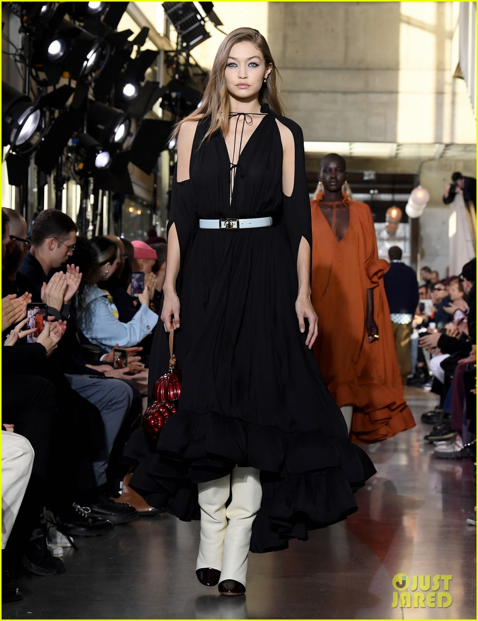 Gigi & Bella Hadid Walk the Lanvin Runway with Gabrielle Union in the ...