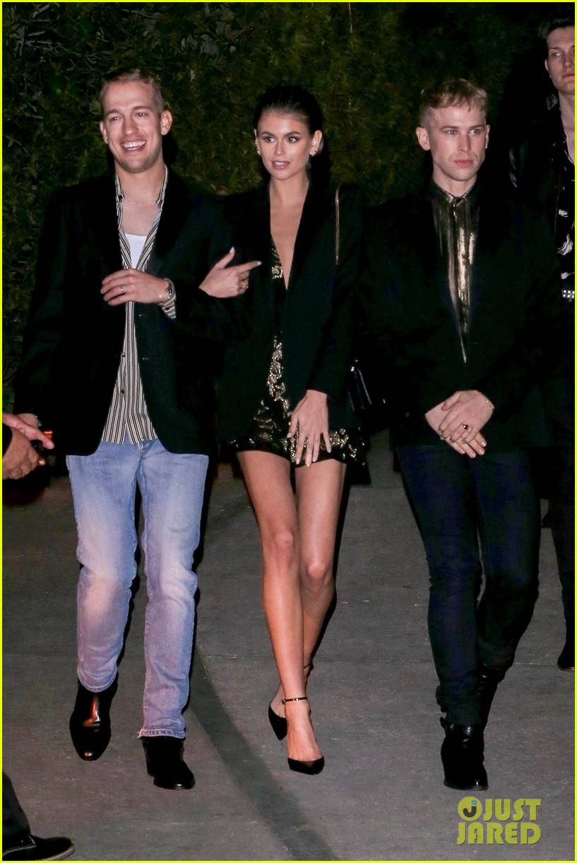 Kaia Gerber, Tommy Dorfman & Jacob Elordi Step Out For Saint Laurent ...