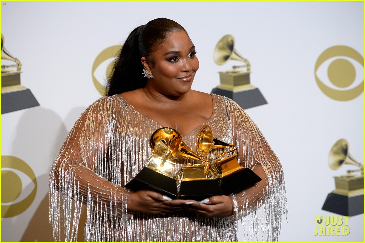 Lizzo Dazzles in Silver While Posing with Her Grammy Awards!: Photo ...