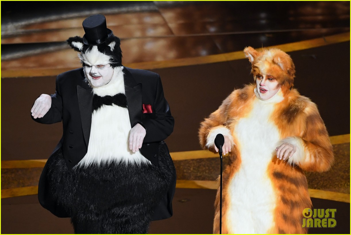 James Corden & Rebel Wilson Present in 'Cats' Costumes at Oscars 2020 ...