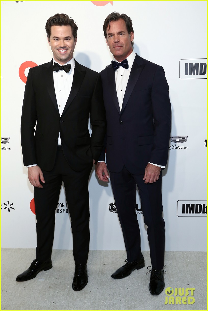 Andrew Rannells & Tuc Watkins Couple Up at Elton John's Oscars Party ...