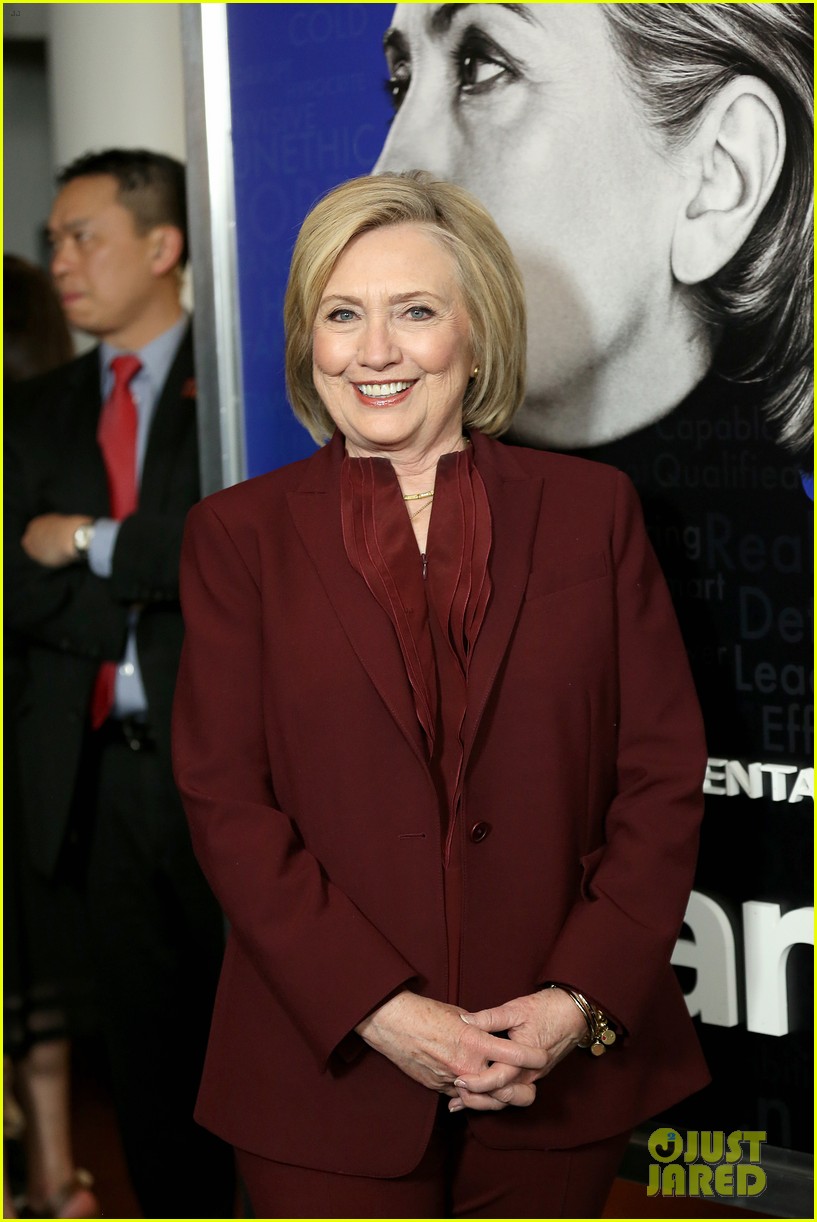 Hillary Clinton Rocks Red Suit at Hulu's 'Hillary' Premiere in NYC ...