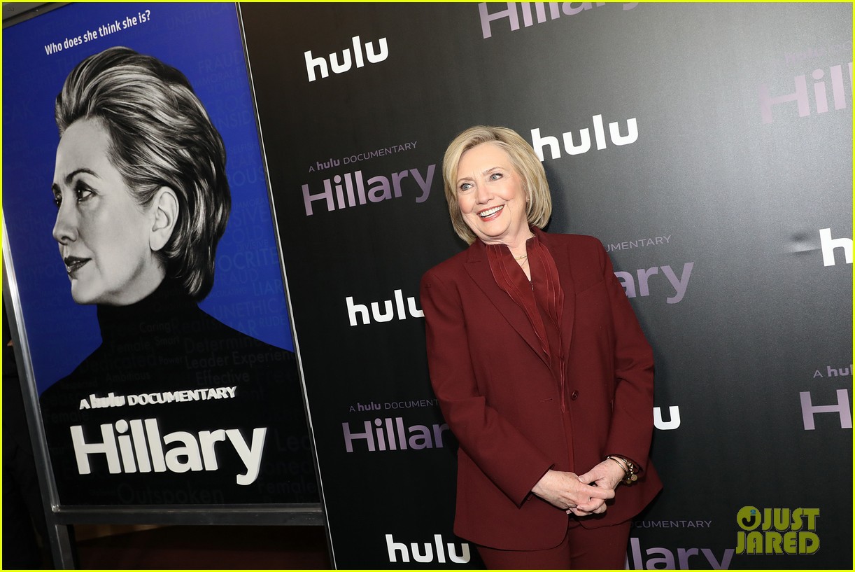 Hillary Clinton Rocks Red Suit at Hulu's 'Hillary' Premiere in NYC ...