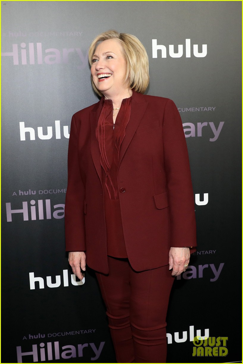 Hillary Clinton Rocks Red Suit at Hulu's 'Hillary' Premiere in NYC ...