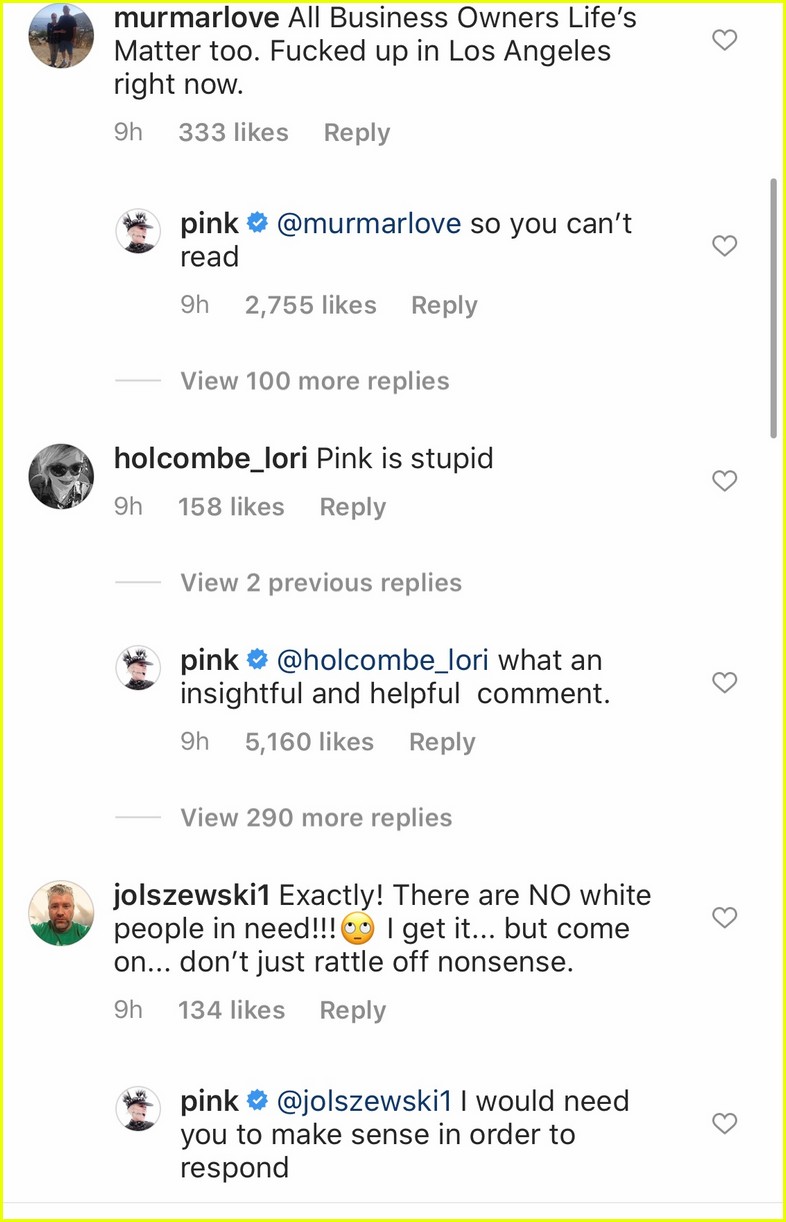 Pink Posts in Support of Black Lives Matter & Hits Back at Negative ...