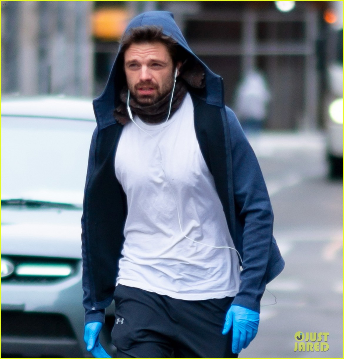Sebastian Stan Wears Protective Gloves During a Stroll in NYC: Photo ...