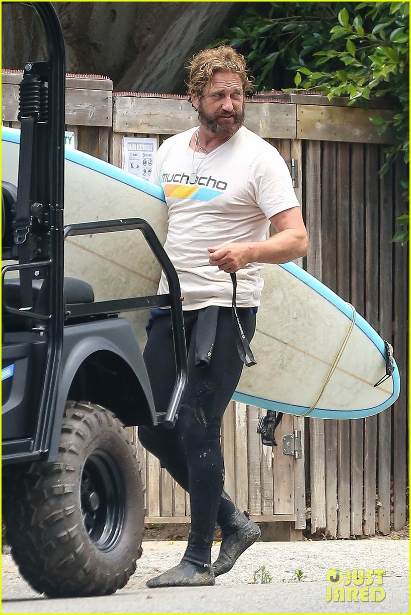 Gerard Butler Hits the Beach with Joel Kinnaman Again for Another Surf ...